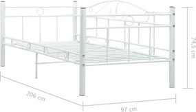 Rám denní postele bílý kov 90 x 200 cm 286136