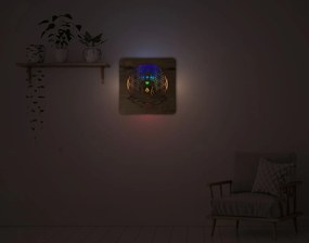 Li-Go "Čakry" světelný obraz s baterií 42x42 cm včetně dálkového ovládání provedení povrchu: dub světlý