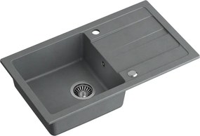 Šedý kuchyňský granitový dřez QUADRON TOM 111