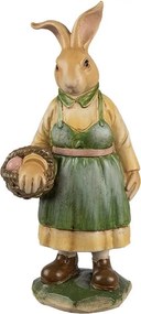 Dekorace figurka králičí žena v zelených šatech - 9*7*20 cm