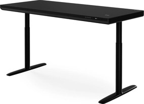 Elektrický psací stůl sit-stand se zásuvkou a bezdrátovou nabíječkou Qi černý, 1600 mm: ELLIS