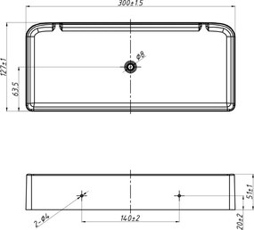 Mexen X-Wall-S nástěnná polička SMC 30 x 12,7 cm, bílá - 1901301305