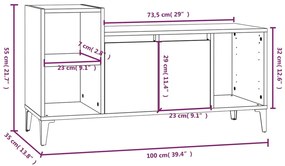 TV skříňka dub sonoma 100x35x55 cm kompozitní dřevo