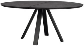 OnaDnes -20% Černý dubový kulatý jídelní stůl ROWICO CARRADALE 150 cm II.