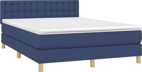 Box spring postel s matrací modrá 140x200 cm textil 3140943