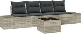 Set pohovek 5 ks Světle šedá polyratan 3346932