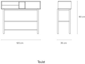 Tmavě šedý konzolový stolek 35x120 cm Corvo - Teulat