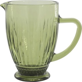 Zelený skleněný džbán s vroubky Saint-Émilion - 12*20 cm / 1000 ml