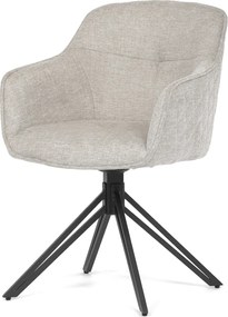 Jídelní otočná židle ANNA - béžová látka / černé kovové nohy Barva: Béžová
