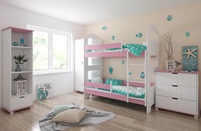 BabyBeds Dětská patrová postel HONZÍK II 180x80 Barevné provedení: Ořech, Úložný prostor: Ano, s úložným prostorem