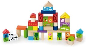 Dřevěné kostky pro děti Viga Farma 50 dílů Barva: multicolor