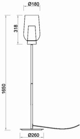 Mantra 8282 Nora, stojací lampa 1xE27 čiré sklo/dřevo, výška 165cm