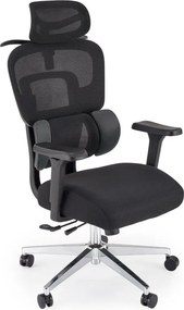 Kancelářská ergonomická židle BOOSTER — látka, černá