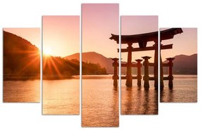 Obraz na plátně pětidílný Krajina Japonsko - 150x100 cm