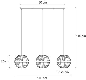Moderní závěsné svítidlo černé 3-světlo - Sphaera