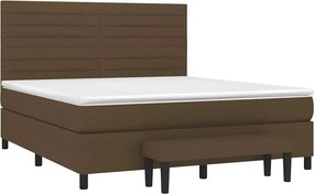 Box spring postel s matrací tmavě hnědá 180x200 cm textil 3136696