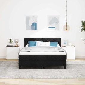 Postel s boxspringem s čelo Černý 160 x 200 cm textil 3338778