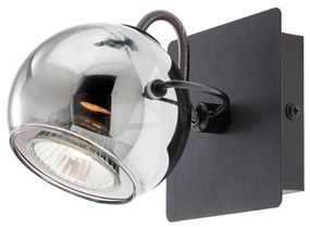 Smarter 04-542 nástěnné svítidlo Ward, černé, kouřové, 1xGU10, ø9cm