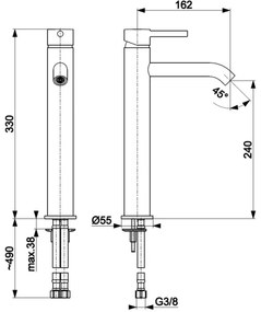 KFA Armatura 5032-612-31 - Umyvadlová baterie + výpusť MOZA 33 cm zlatá