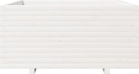 Zahradní truhlík bílý 100 x 100 x 49,5 cm masivní borové dřevo 3282540