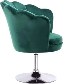 LuxuryForm DESIGN Otočné křeslo FREY VELUR na stříbrném talíři - zelené