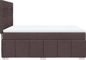 Box spring postel s matrací tmavě hnědá 140x200 cm textil 3291694