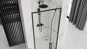 Jednokřídlé sprchové dveře REA RAPID SWING pro instalaci do niky 90 cm, černé