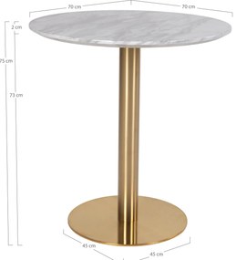 House Nordic Kulatý jídelní stůl BOLZANO zlatý 70cm