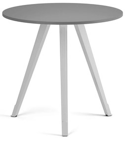 Konferenční stůl PRIMO ZEN, průměr 80 cm, bílá podnož, grafit
