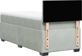 Box spring postel s matrací světle šedá 80 x 200 cm samet 3286156