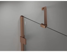 Mexen Lunar-B, pravostranný výklopný sprchový kout 80 x 80 cm, 8mm čiré sklo, profil měděná matná, 832-080-080-65-00-P