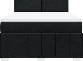 Box spring postel s matrací černá 160x200 cm textil 3287114