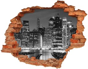 Wallmuralia Díra 3D foto tapeta nálepka Manhattan noc 90x70 cm