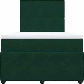 Box spring postel s matrací tmavě zelená 120x190 cm samet 3294583