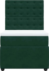 Box spring postel s matrací tmavě zelená 100x200 cm samet 3294577