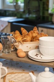 Béžová kulatá bavlněná utěrka Your Favorite Breakfast - Ø 80 cm