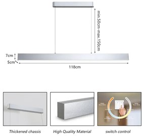 Brilagi - LED Lustr na lanku SLEEKLINE LED/40W/230V 3000/4500/6000K stříbrná