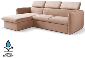 Malá sedací souprava SLIM | 179x235 cm | LEVÁ | 60 starorůžová | rozkládací + úložný prostor