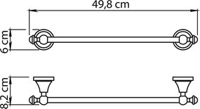 Gedy Gedy, NEVIS držák ručníků 450x82mm, chrom, NV214513
