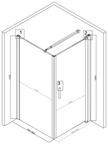 BPS-koupelny Čtvercový sprchový kout HYD-SK04BSA 80x80 černá/transparent - bez vaničky