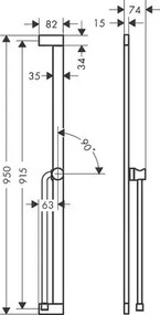 Hansgrohe Unica - Sprchová tyč 95 cm | se sprchovou hadicí | chrom