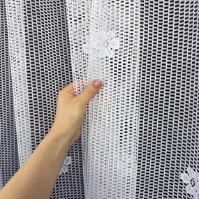 Žakárová jemná záclona bílá metráž Ervi 44339