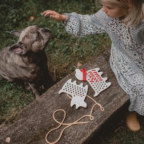 Montessori dřevěná prepletacia hračka - pes