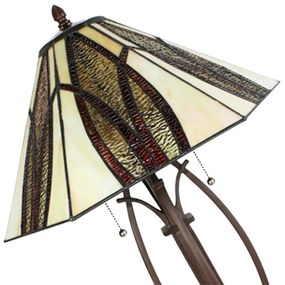 Stolní lampa Tiffany Kristi béžová v art deco stylu – 45x61 cm