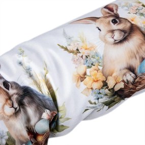 Polštář proti průvanu ZAJÍČCI V KOŠÍČKU 20 x 90 cm