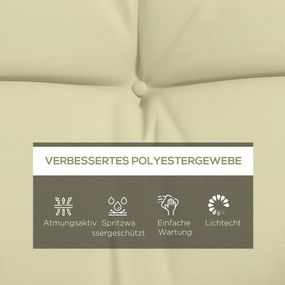 Outsunny Sada 4 venkovních polštářů na zahradní houpačku, 1 sedací polštář, 1 opěrný polštář a 2 polštáře Krémová