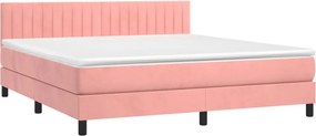 Box spring postel s matrací růžová 160x200 cm samet 3141436