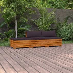 vidaXL 3dílná zahradní sedací souprava s poduškami masivní akácie [3087329] Barva: Tmavě šedá