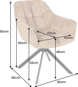Designová otočná židle Vallerina šedo-hnědý samet