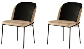 Sada jídelních židlí Dore Beige and Black, 2 ks